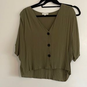 Blu Pepper | Tops | Dark Green Button Down Shirt | Poshmark